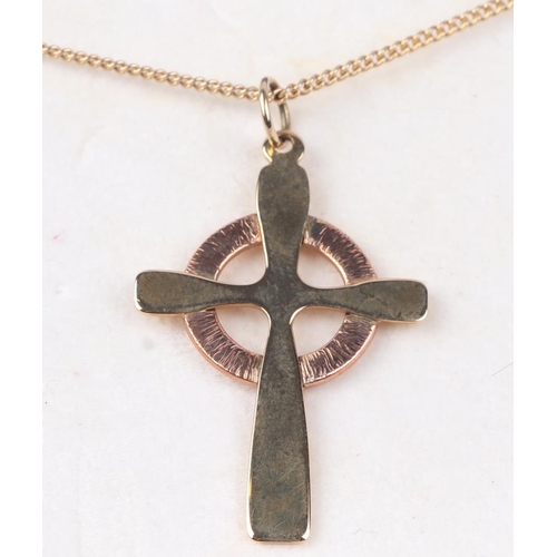 A 9ct gold Clogau Celtic cross pendant on a fine chain, in original box ...