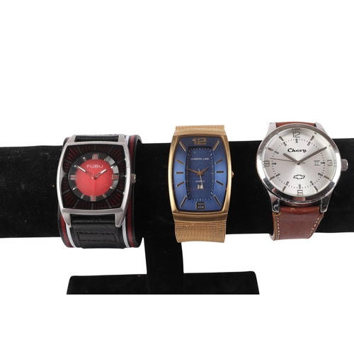 A group of three gentlemen's fashion watches to include Christian Lars ...