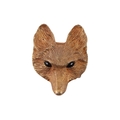 A vintage gilt metal fox head belt buckle with cabochon set eyes, 6.5 ...