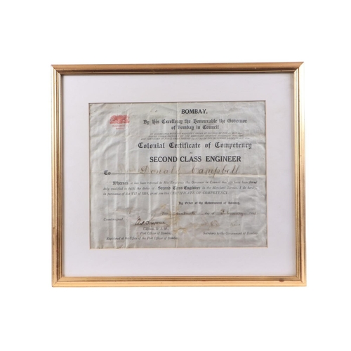 A Government of Bombay Colonial Certificate of Competency as Second ...