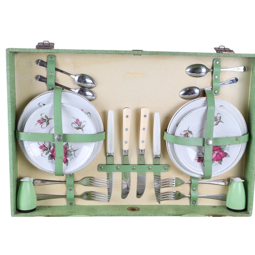 A mid century Brexton picnic hamper.