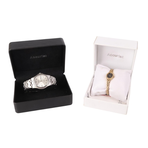 A gentleman's Accurist wristwatch with baton indices and day - date ...