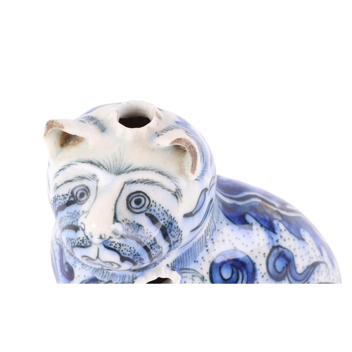 An Iranian Safavid Period style fritware blue & white porcelain water ...