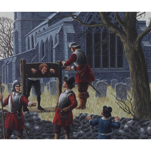 Justin Todd (b1932) - a gouache illustration depicting medieval ...