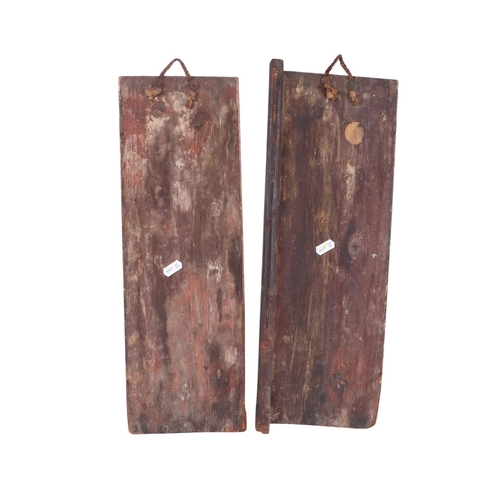A pair of 18th century Ottoman Egyptian Coptic Christian icon painted ...