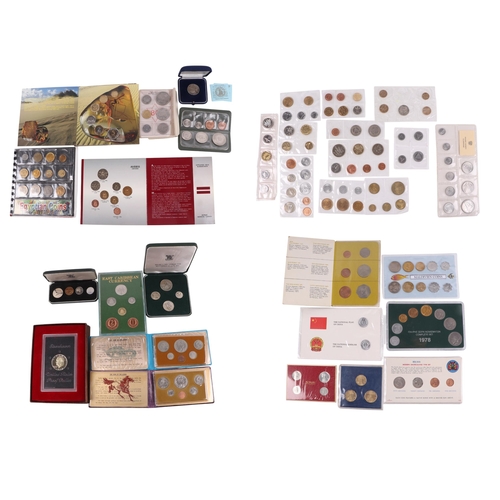 World proof and uncirculated coin sets including Singapore, Rhodesia ...