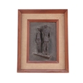 A Fritz (Fred) Kormis bar relief sculpture depicting two figures, 19 by ...