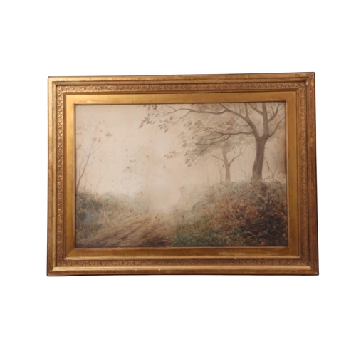 Victorian school - Woodland Track Scene - watercolour, framed & glazed ...