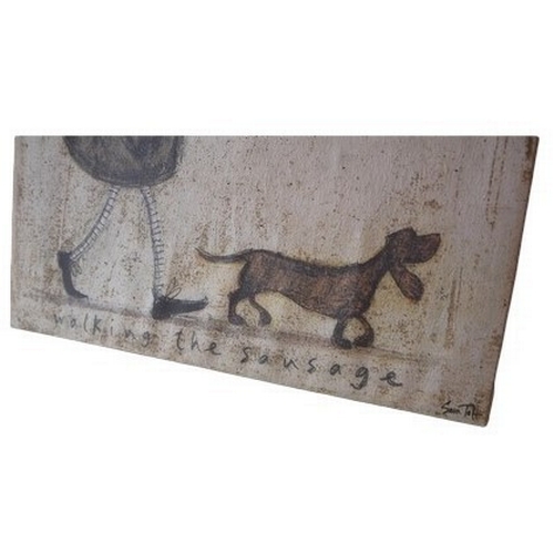 2 x Canvases by Sam Toff 'Walking the Sausage' & 'Enjoying our Special ...