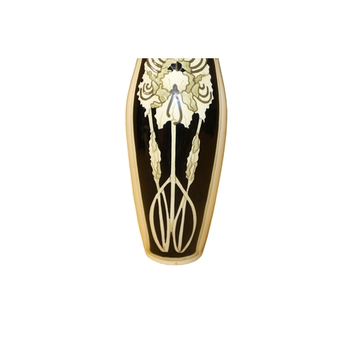 Moorcroft Black Ryden "Peony" - 21cm Tall - Design by Kerry Goodwin - 2002