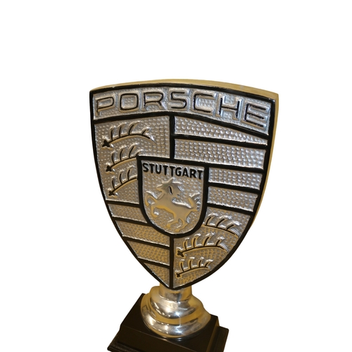 Large Porsche Metal Sign on Base, 30 x 51 cm