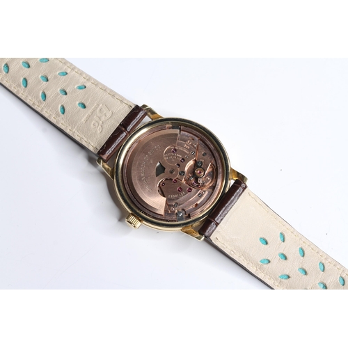 18CT OMEGA DE VILLE AUTOMATIC REFERENCE 165007, circular silver dial ...