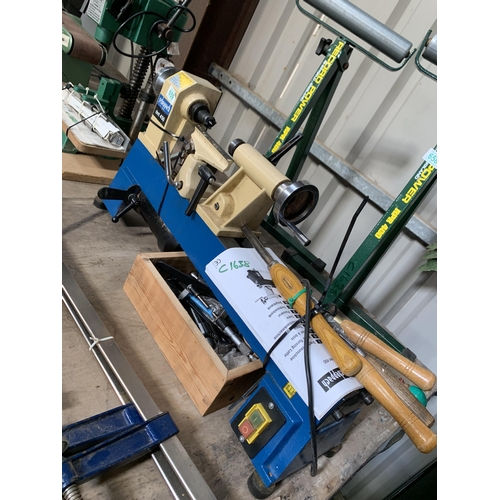Scheppach DMT450 wood lathe with accessories