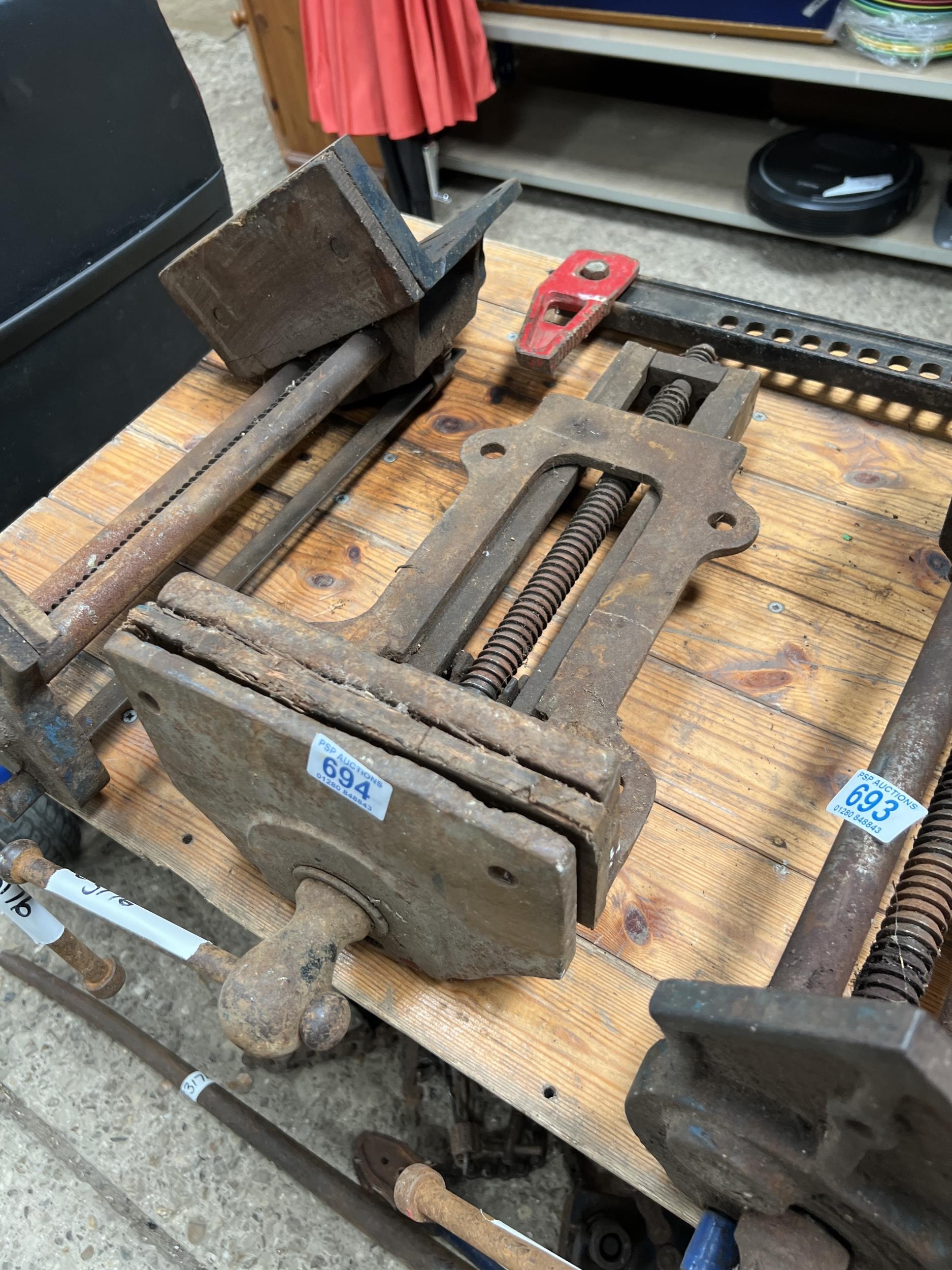large vintage bench vice