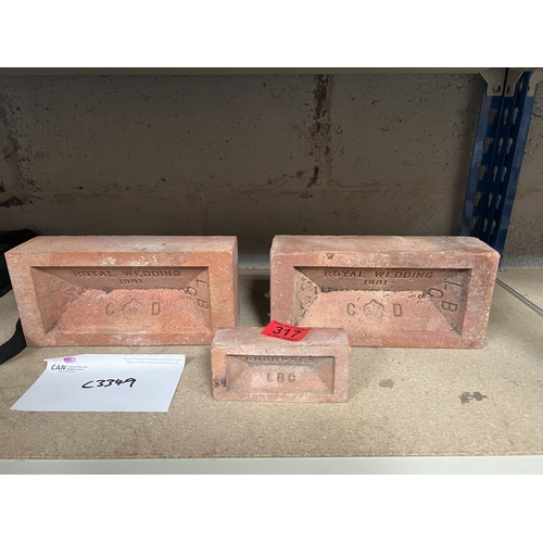 Royal wedding bricks x 2 plus LBC small brick