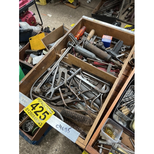 tray mixed hand tools pliers , snips etc..