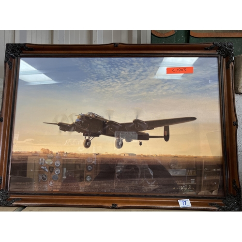 framed Lancaster bomber picture