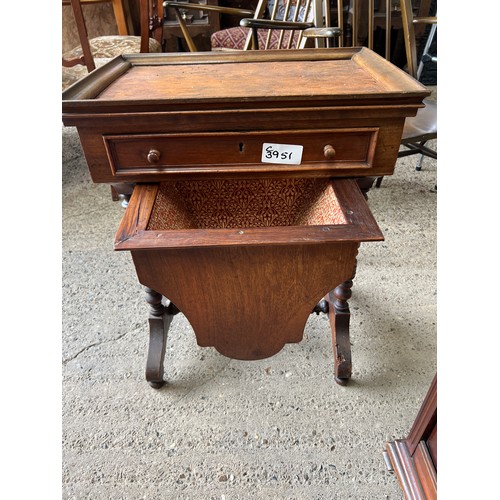 Antique sewing box table