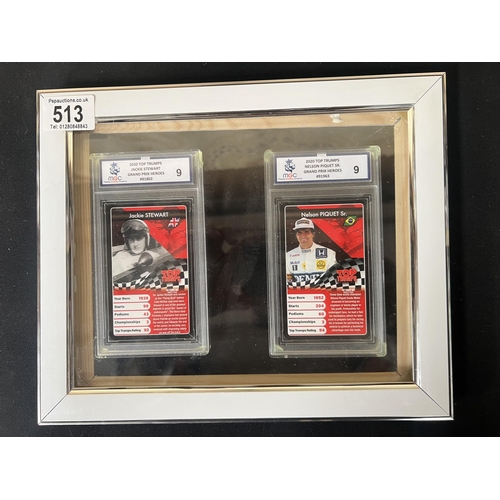 Framed F1 formula one TOP TRUMPS , graded by MGC , JACKIE STEWART ...