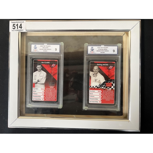Framed F1 formula one TOP TRUMPS , graded by MGC , JIM CLARK , STIRLING ...