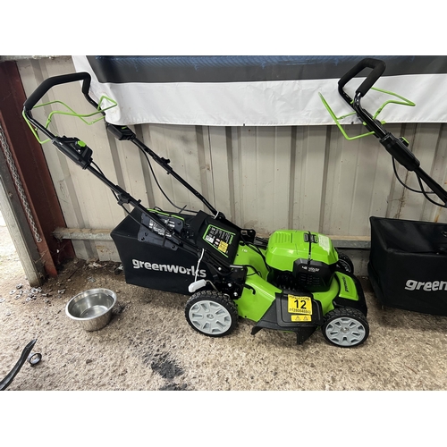 Greenworks 48v cordless mower with batteries / charger ,ex demonstrator ...