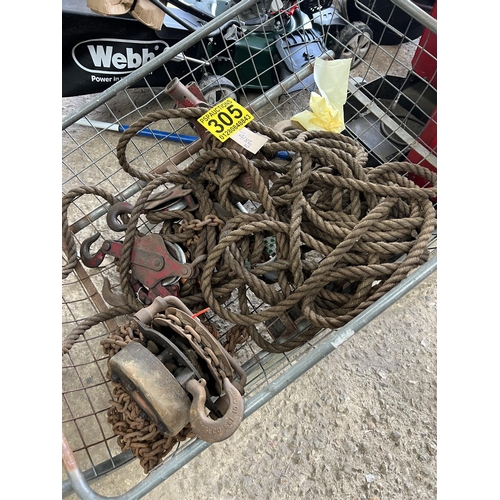 Block & tackle , pulleys & rope