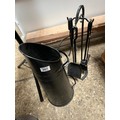 coal skuttle + companion set