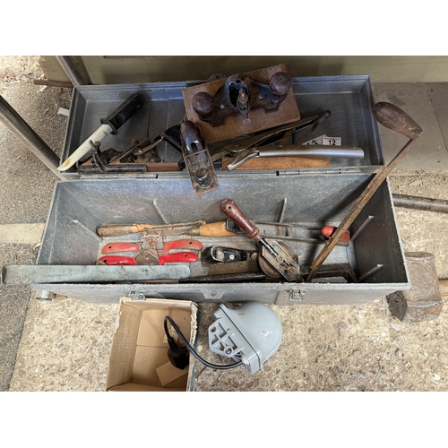 grey tool box + contents