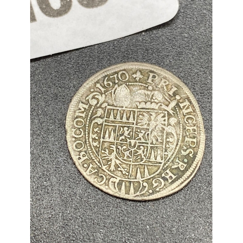 European Hammered silver coin 1670 Good condition