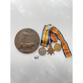 A trio of WWI medals & a Death Plaque to George Ferguson Lumsden, the ...