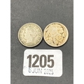 USA five Cents 1908, 1919