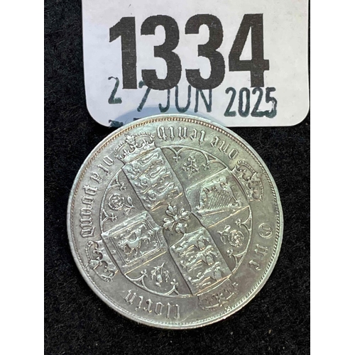 Victoria 1877 Gothic florin, better grade