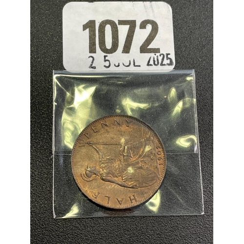 A 1902 Half Penny Extremely fine