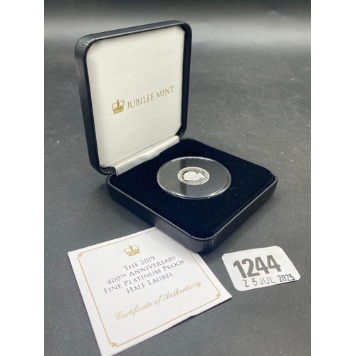 Proof 2019 half Laurel, boxed, 4g Fine Platinum