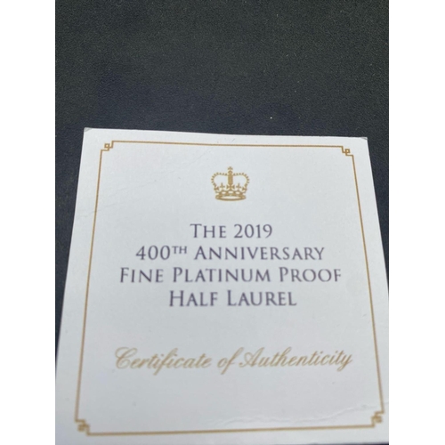 Proof 2019 half Laurel, boxed, 4g Fine Platinum