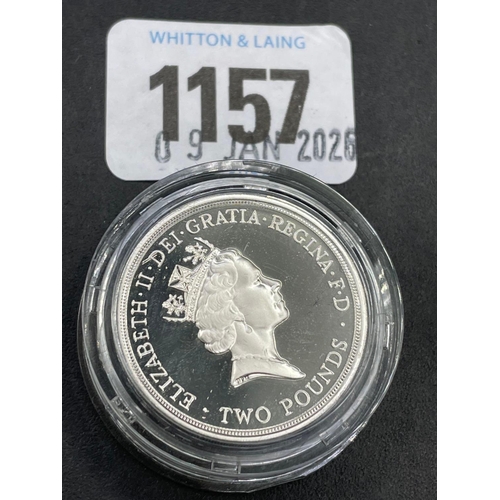 A Royal Mint 1995 two pound silver proof piedfort coin 50th Anniversary ...
