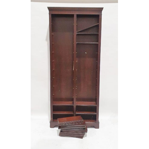 20th century mahogany bookcase with moulded cornice, on bracket feet ...