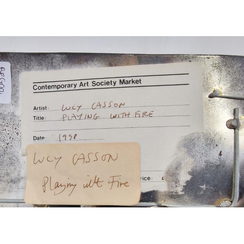 Lucy Casson (b.1960) 'Playing with Fire' recycled tin sculpture group ...