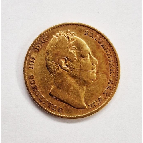 William IV (1830-1837), Sovereign, 1832, second bare head right, nose ...