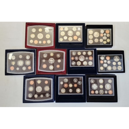 UK Proof Sets (10), Annual Proof Coin Set - Standard. Dates 2000, 2001 ...