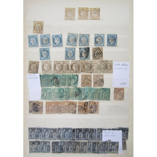 France stamps: red stock-book of used definitive, parcel and Société ...
