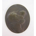 Bronze medal signed by Henri Dropsy (1885-1969), mother holding her ...
