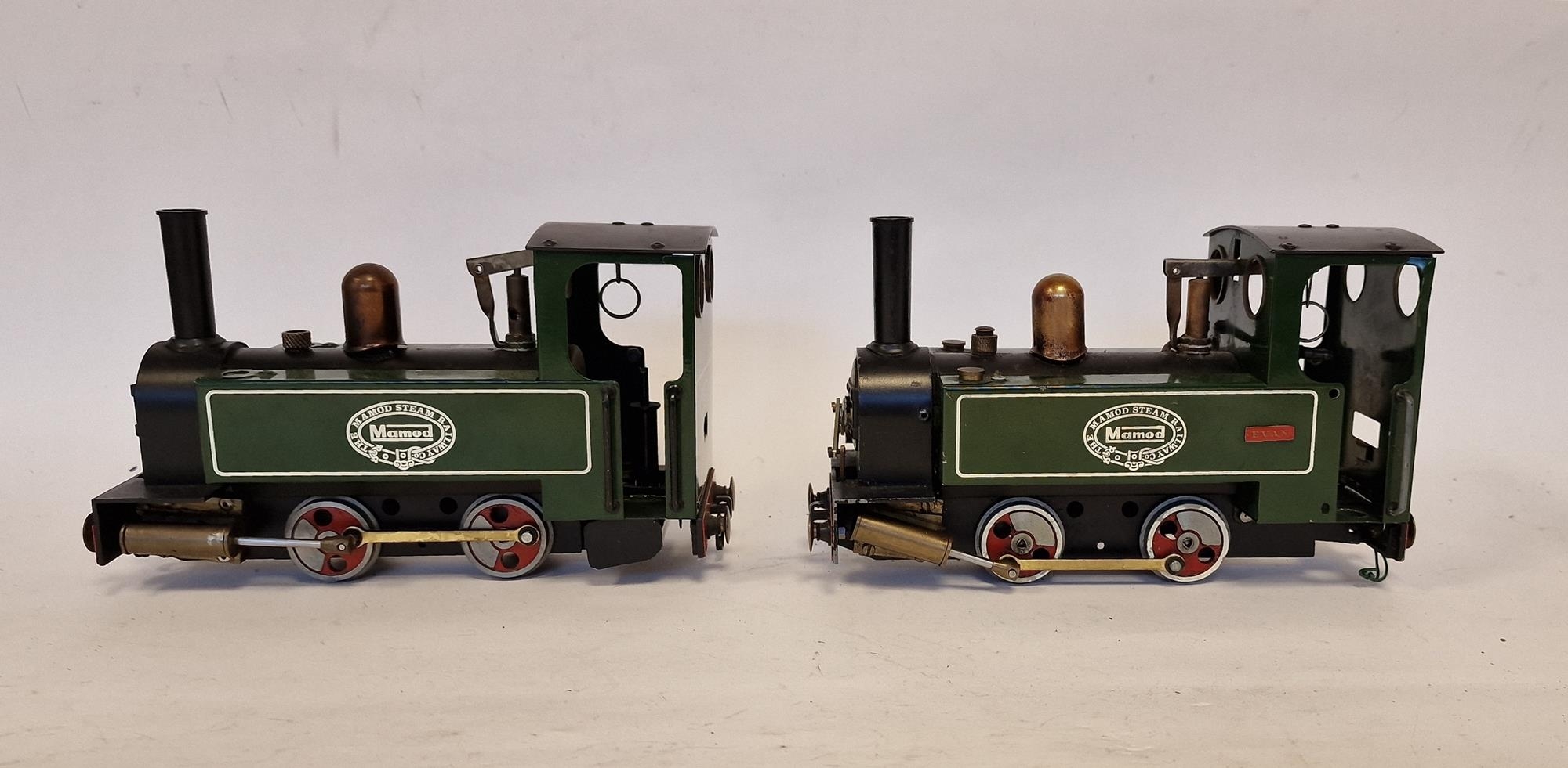 Two Mamod SL1 0-4-0 tank locomotives, live steam finished in green with ...