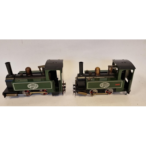 Two Mamod SL1 0-4-0 tank locomotives, live steam finished in green with ...