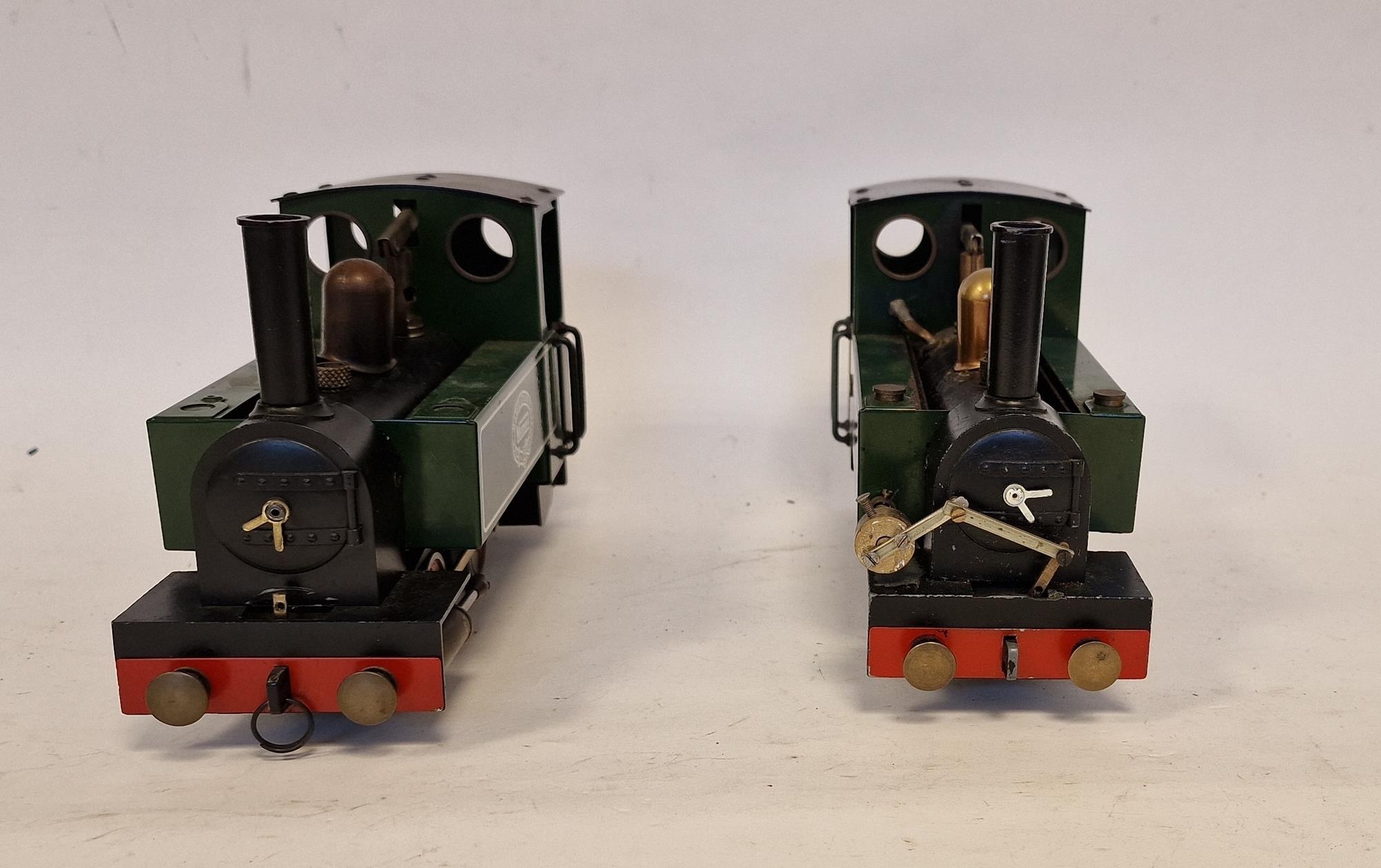 Two Mamod SL1 0-4-0 tank locomotives, live steam finished in green with ...