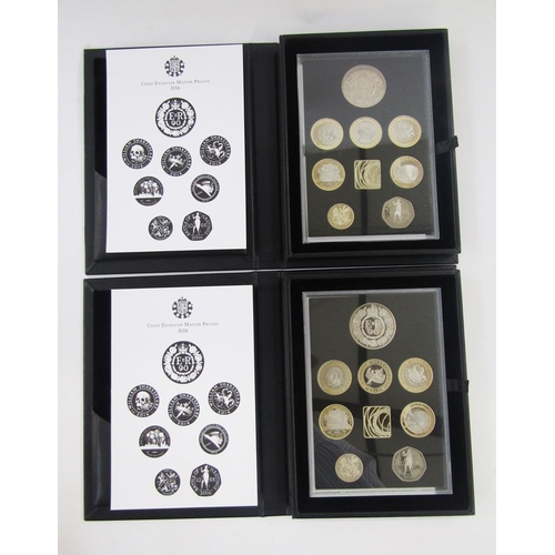 Four 2016 United Kingdom proof coin set, consisting of 7 coins and ...