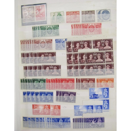 GB stamps: With face value c. £350, large 64-page, blue A4 stock-book ...