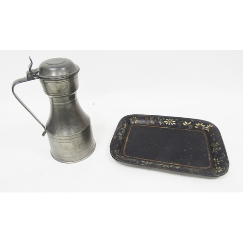 18th century / early19th century pewter tappit hen, the domed hinged ...