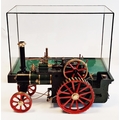 D.R. Mercer live steam traction road locomotive in glazed display case ...
