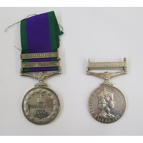 Two General Service Medals with Northern Ireland, Borneo and Malay ...
